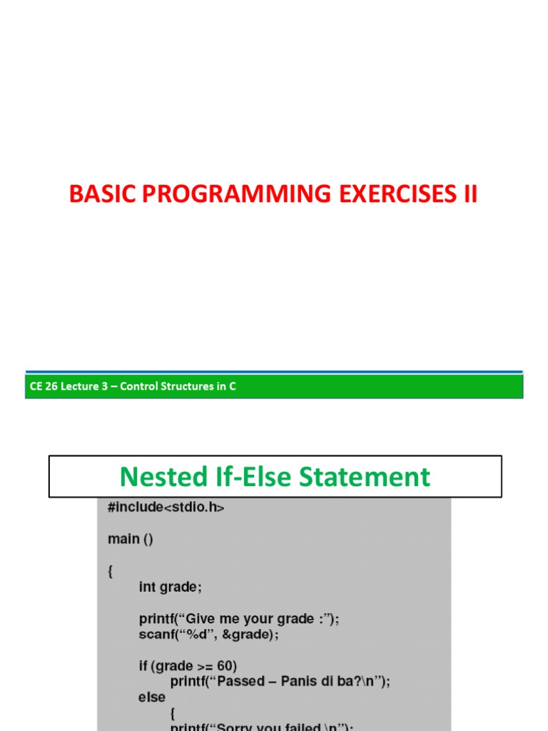 Basic Programming Exercises 2 | PDF