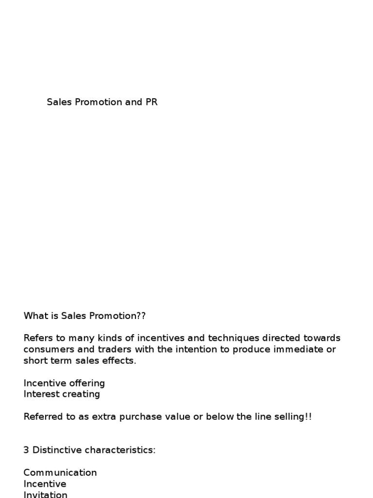 Sales Promotion and PR Strategies Explained | PDF | Marketing | Business