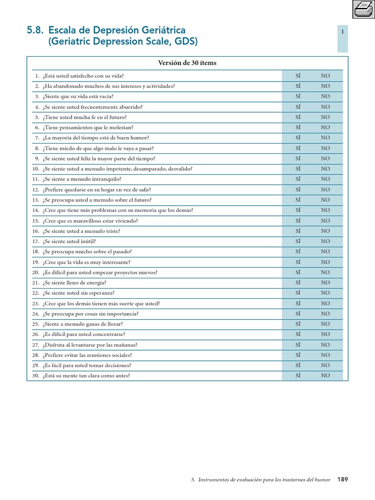 Escala de Depresión Geriátrica (GDS)