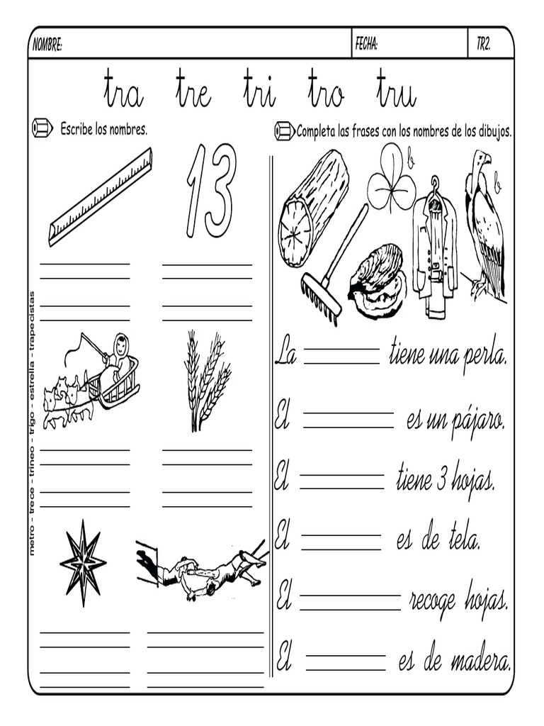 Sílabas Tra Tre Tri Tro Tru PDF, 51% OFF