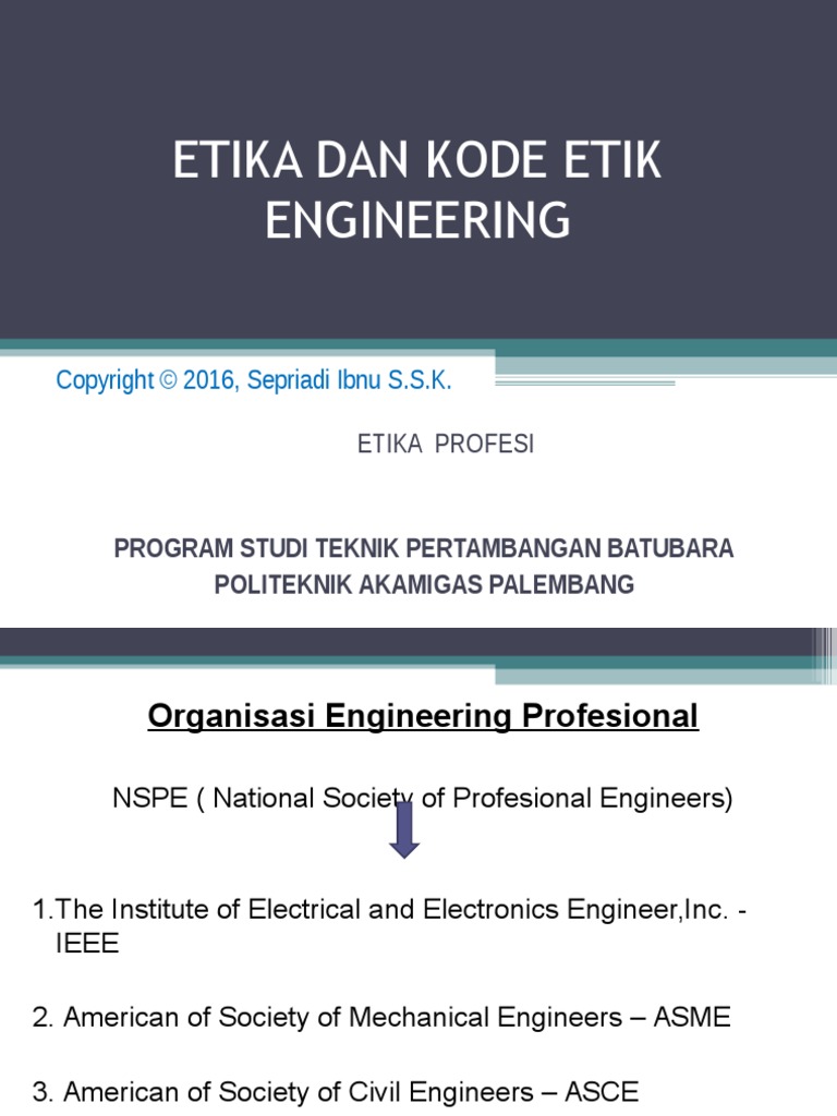 Etika Profesi - 9-10 Etika Dan Kode Etik Engineer | PDF