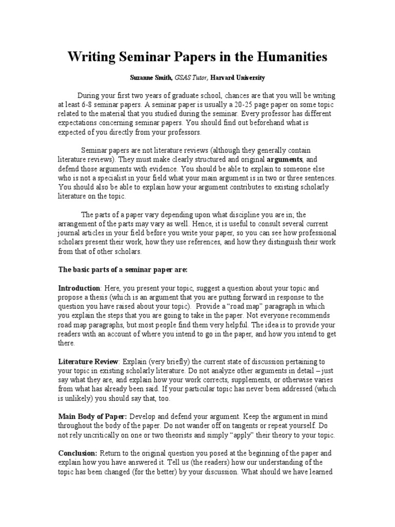 Writing Seminar Papers 1-10-2 | PDF | Literature Review | Argument