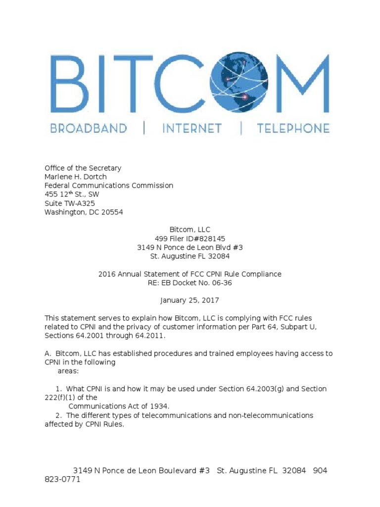 CPNI 2016 Compliance | PDF