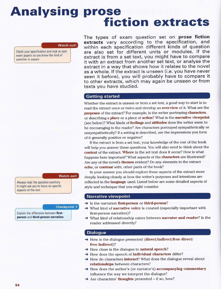 EngB-Analyzing Prose Fiction Extracts | PDF