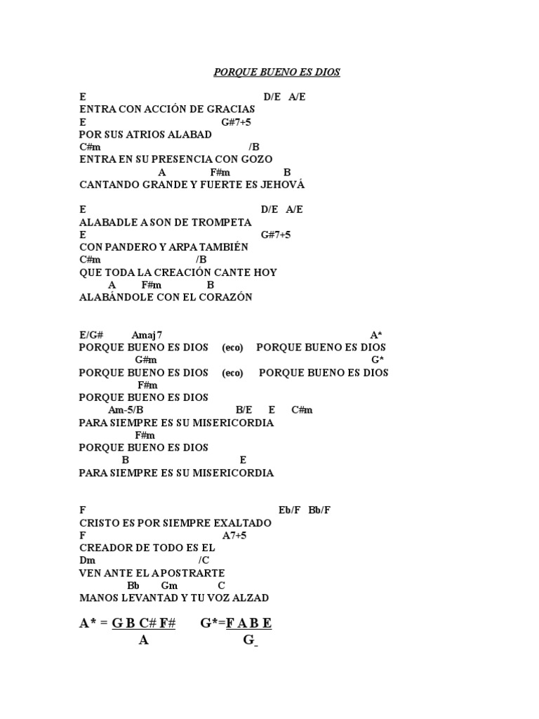 Porque Bueno Es Dios | PDF