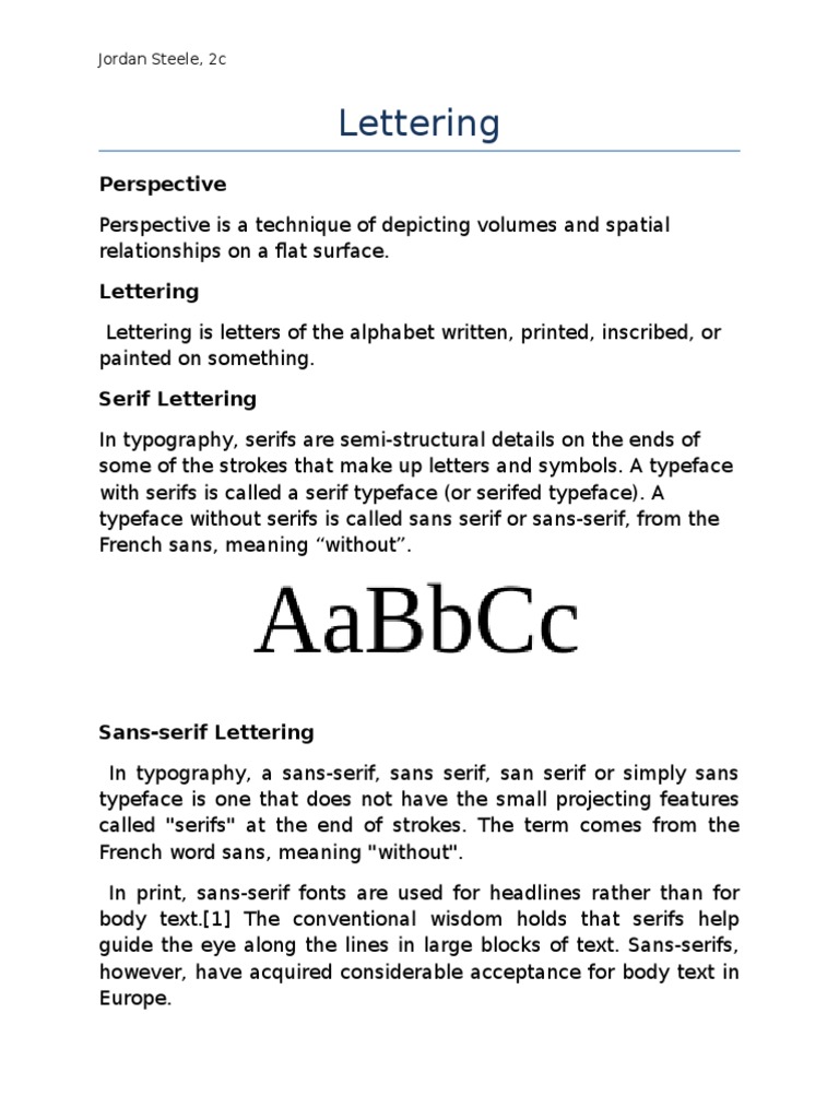 Lettering: Perspective | PDF
