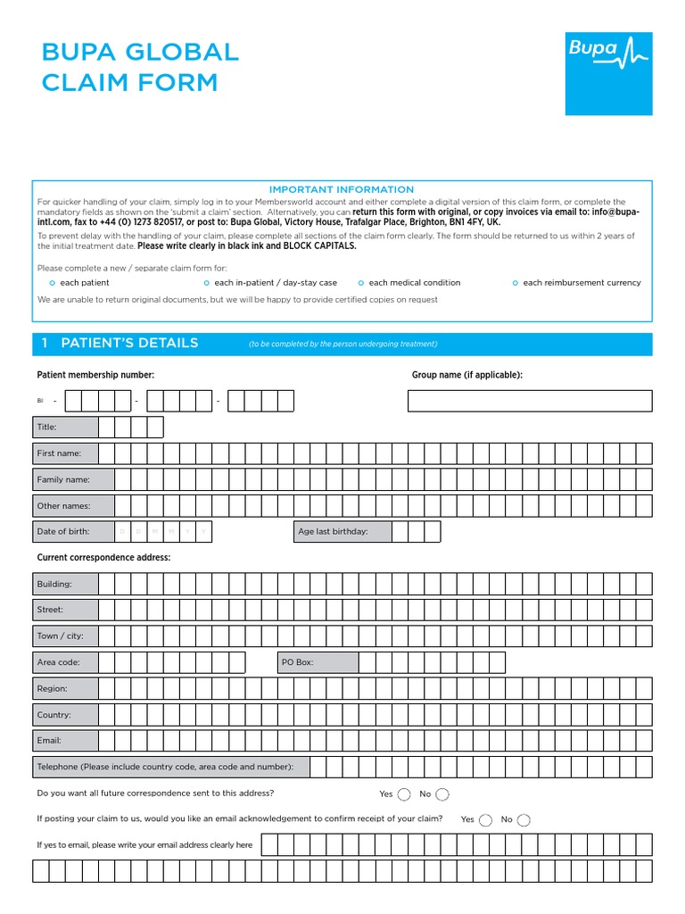 BIN Claim Form 1611v11 D PDF | PDF | Payments | Physician