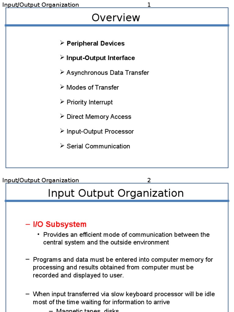 Asynchronous Data Transfer Modes of Transfer Priority Interrupt Direct ...