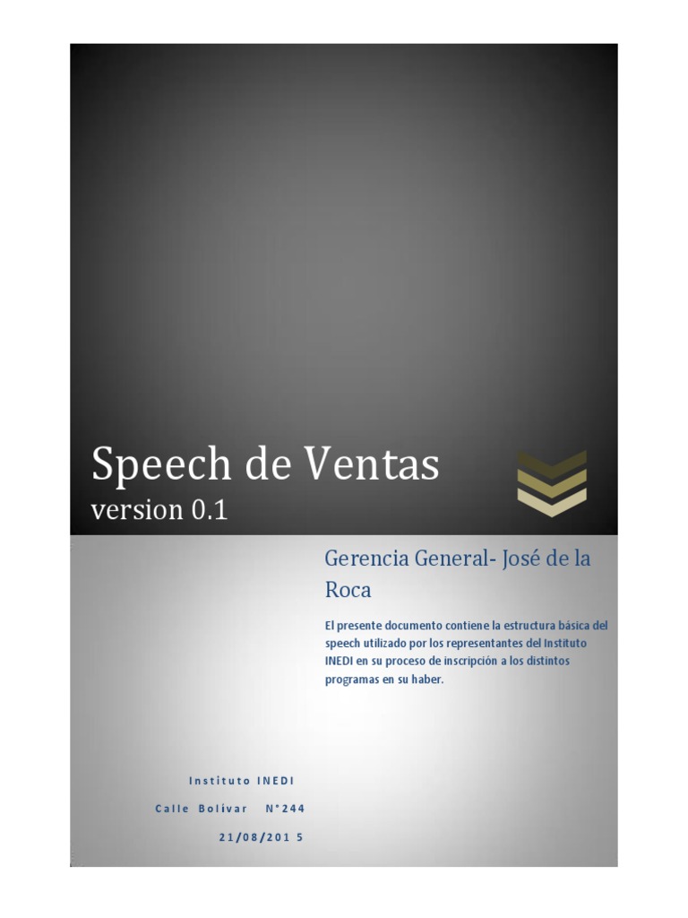 Speech de Ventas | PDF | Cliente | Science