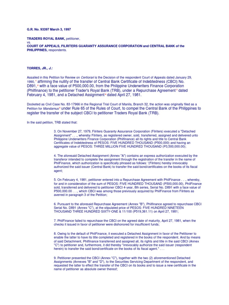 20 Traders Royal Bank V CA 1997 | PDF