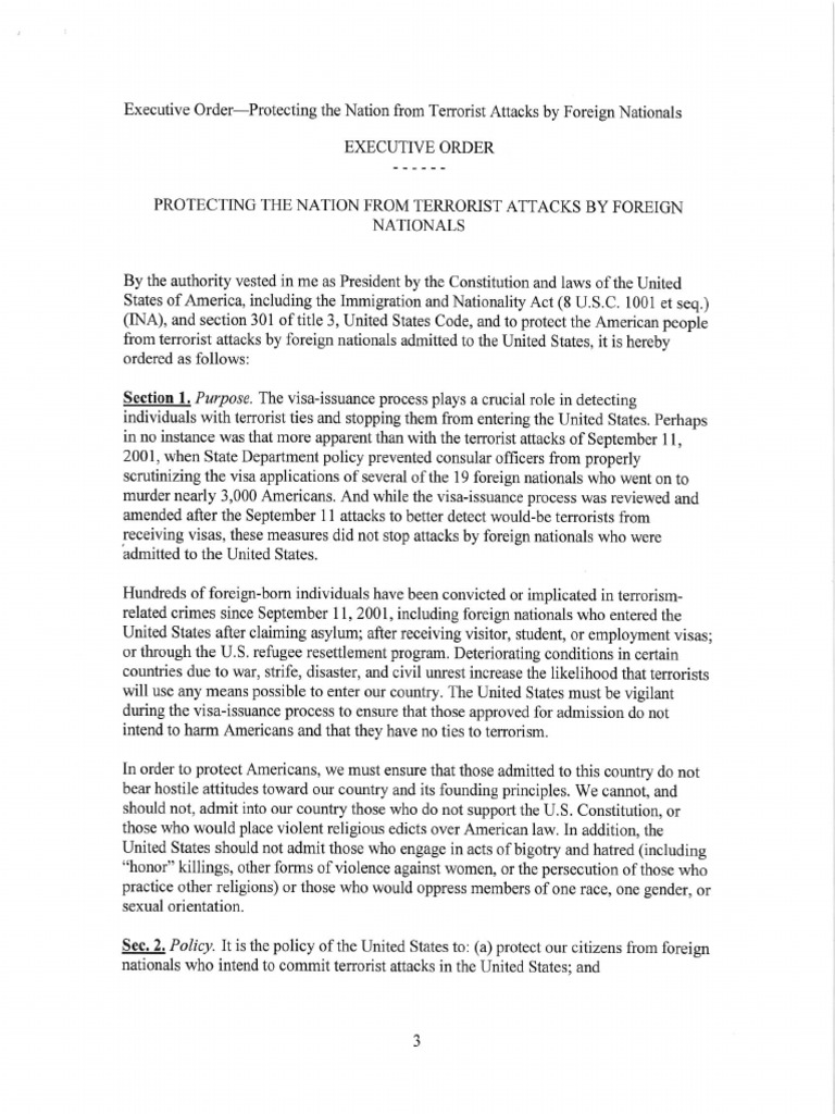 Trump Draft Executive Order Immigration and Refugees | PDF | American ...