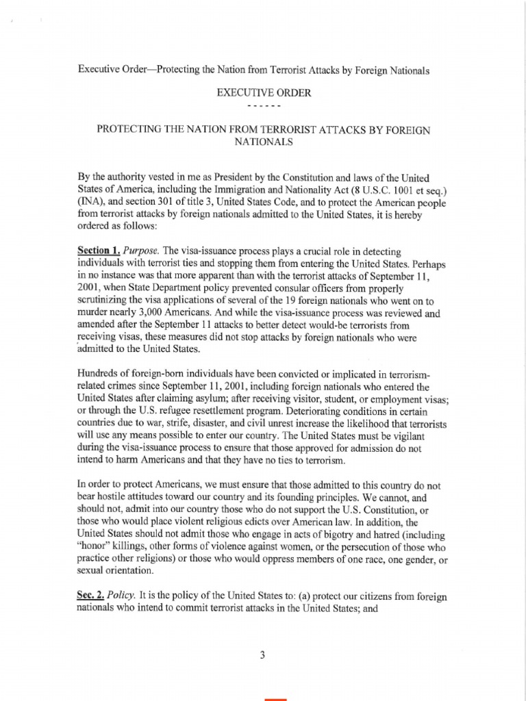 Annotated Draft Executive Order Immigration and Refugees | PDF
