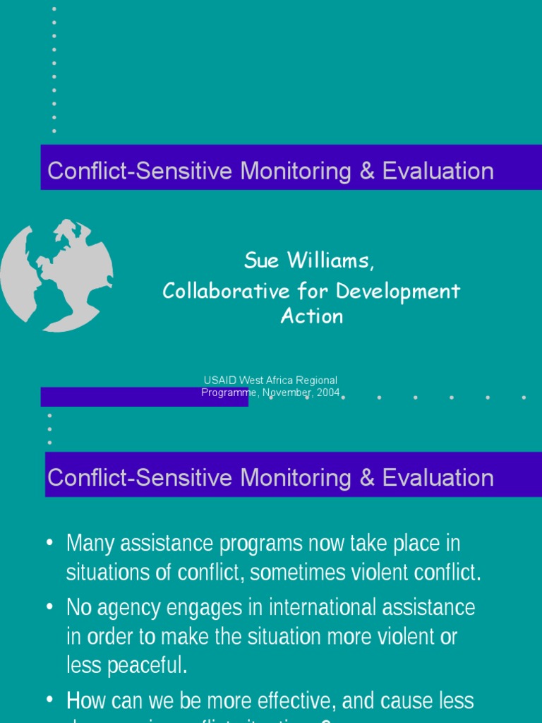 Conflict-Sensitive Monitoring & Evaluation | PDF | Peace | United ...