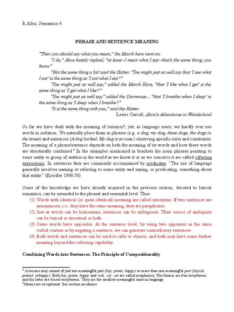 4 Sentence-Meaning (3) | Phrase | Semantics