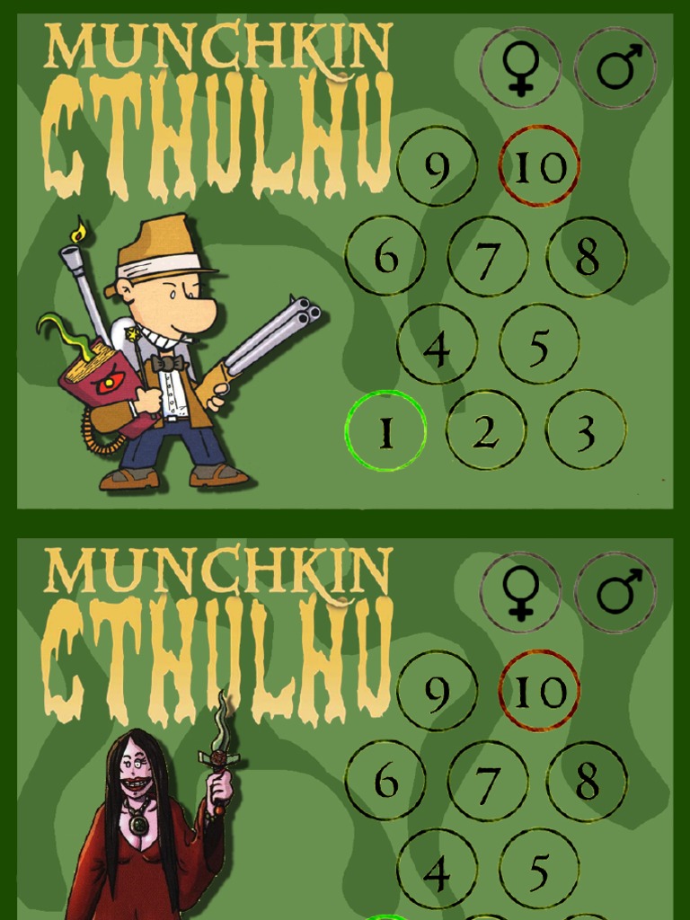 5500 Munchkin - Cthulhu - Character Cards | PDF | Card Games | Playing ...