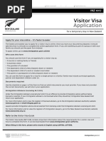 INZ1224 Visitor Visa Declaration Form | PDF | Travel Visa | Immigration