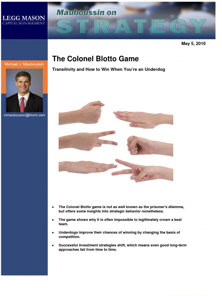 The Colonel Blotto Game | PDF | Investing | Market Capitalization