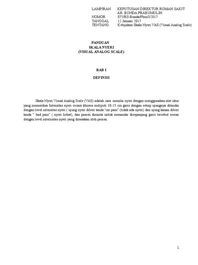 PANDUAN - Skala Nyeri Vas | PDF