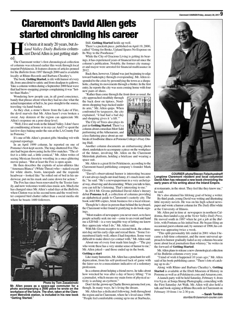 David Allen's "Getting Started" Book Release | PDF