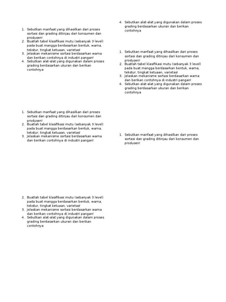 Proses Sortasi dan Grading Mangga | PDF