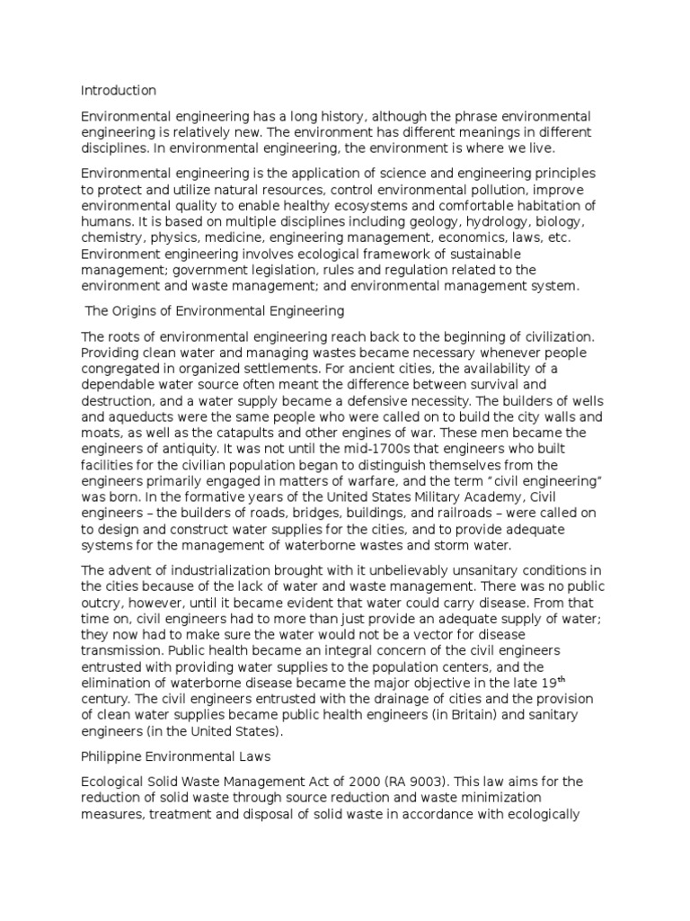 Env Engg | PDF | Environmental Engineering | Waste Management