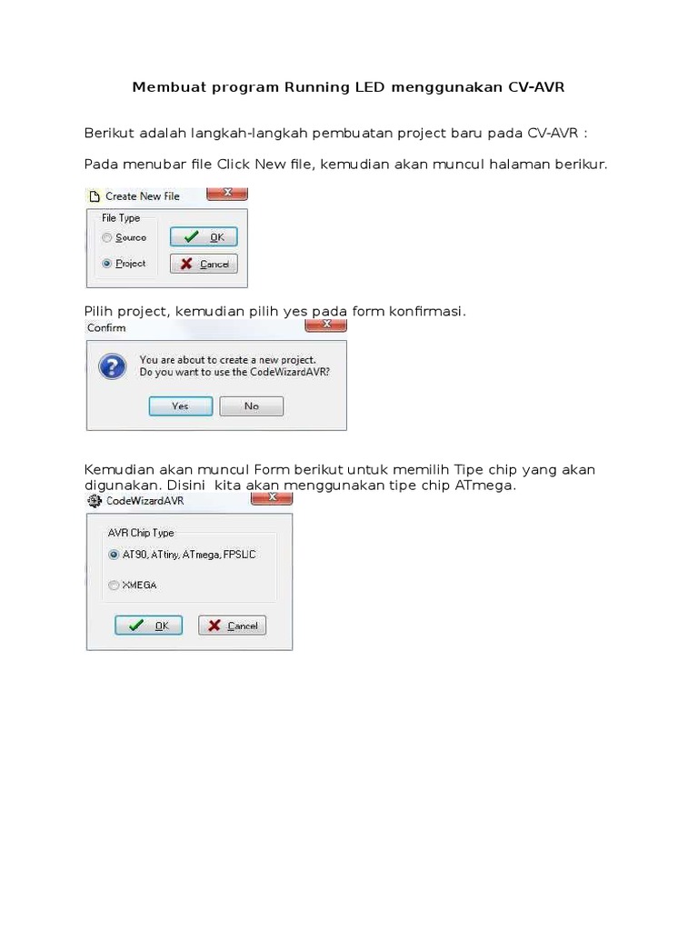 Membuat Program Running LED Menggunakan CVAVR | PDF