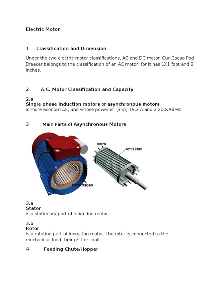 Electric Motor: Main Parts of | PDF