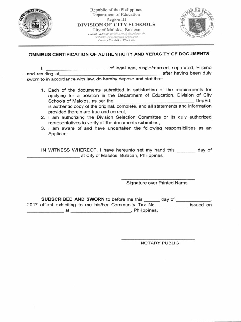 Omnibus CAV of Documents | PDF