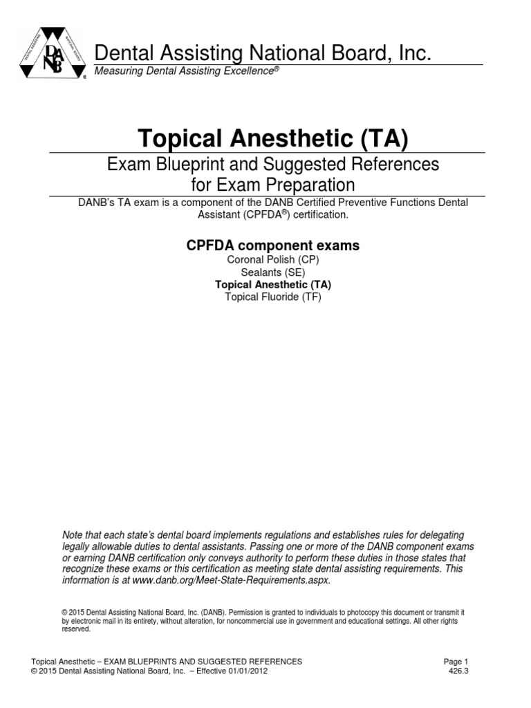 4263 TA Exam Blueprint | PDF