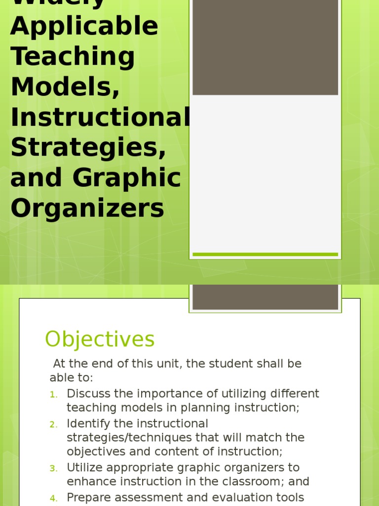 Teaching Models and Strategies Overview | PDF | Concept | Strategic ...