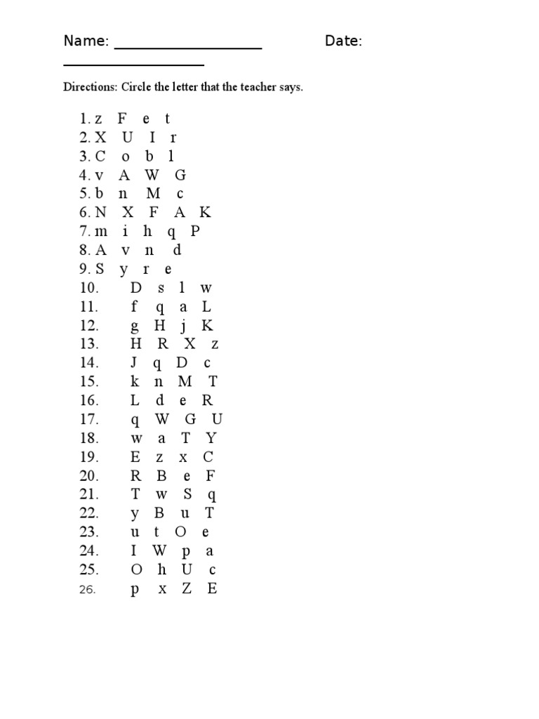 Letter Knowledge | PDF