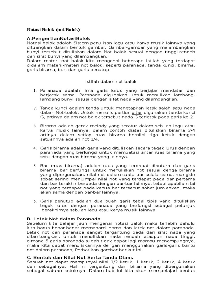 Pengenalan Notasi Balok dalam Musik | PDF