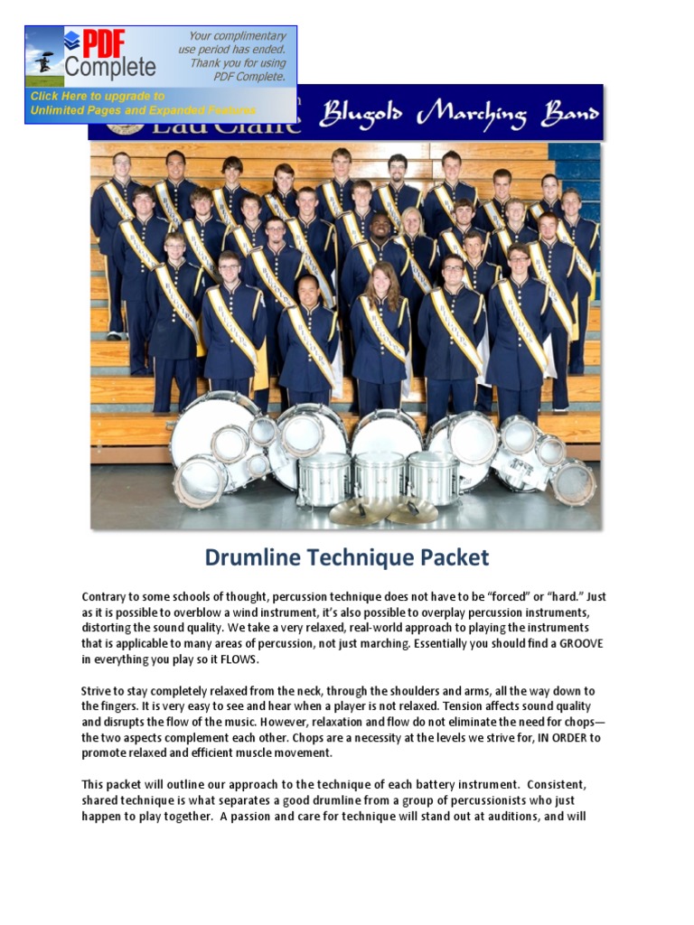 Drumline Packet | PDF | Thumb | Anatomical Terms Of Motion