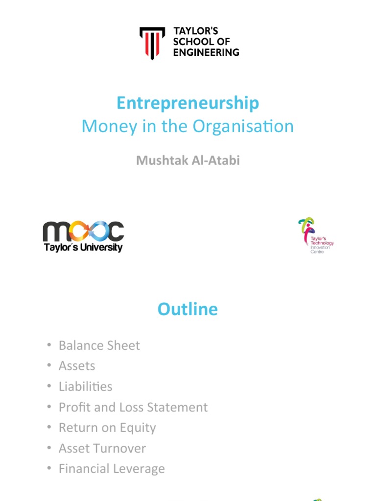Entrepreneurship 10 Money in The Organisation | PDF | Expense | Equity ...