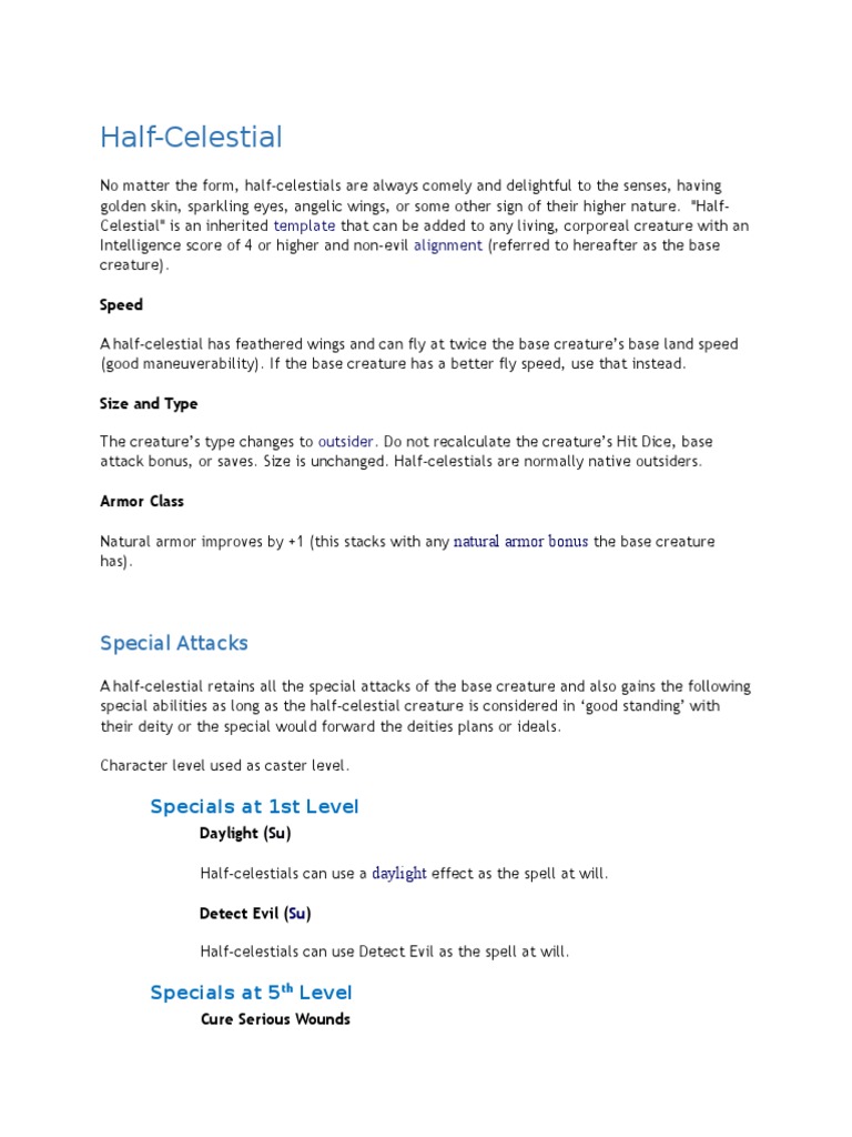 Half Celestial Template | PDF | Leisure