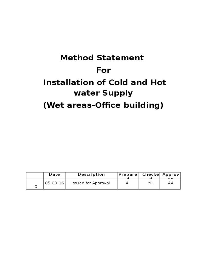 PPR Pipe Installation Method Statement | PDF | Pipe (Fluid Conveyance ...