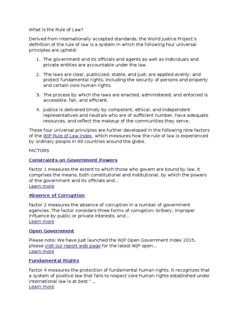 What Is The Rule of Law | Download Free PDF | Rule Of Law | Human Rights