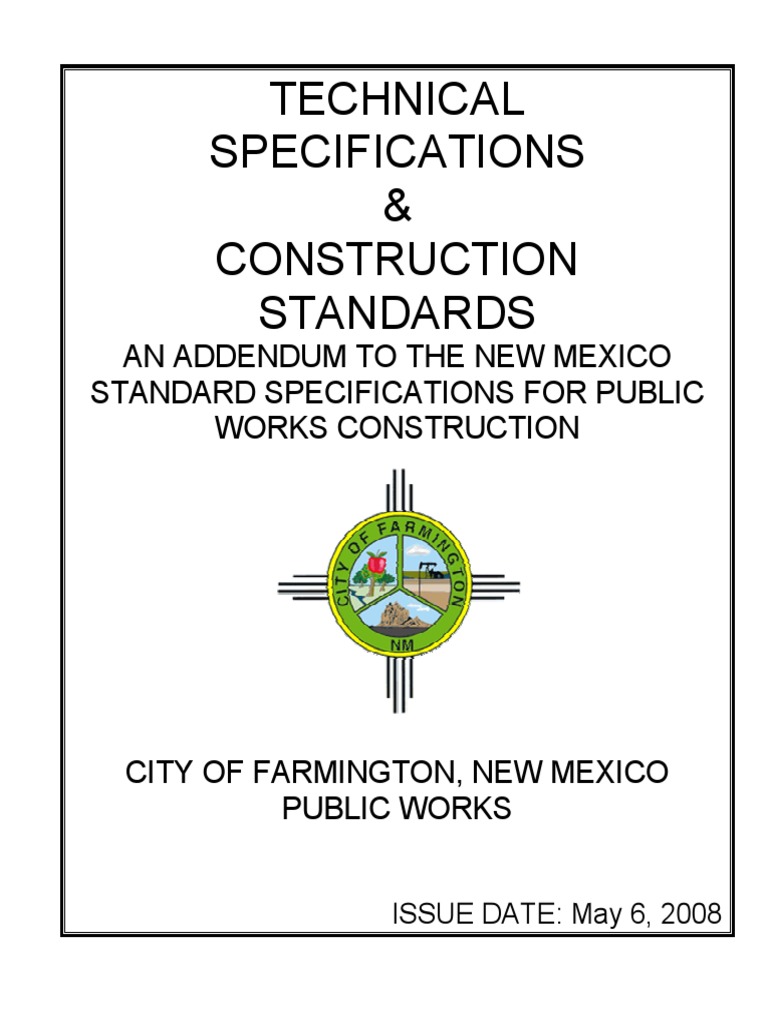 Construction Technical Specifications PDF | PDF | Road Surface | Concrete