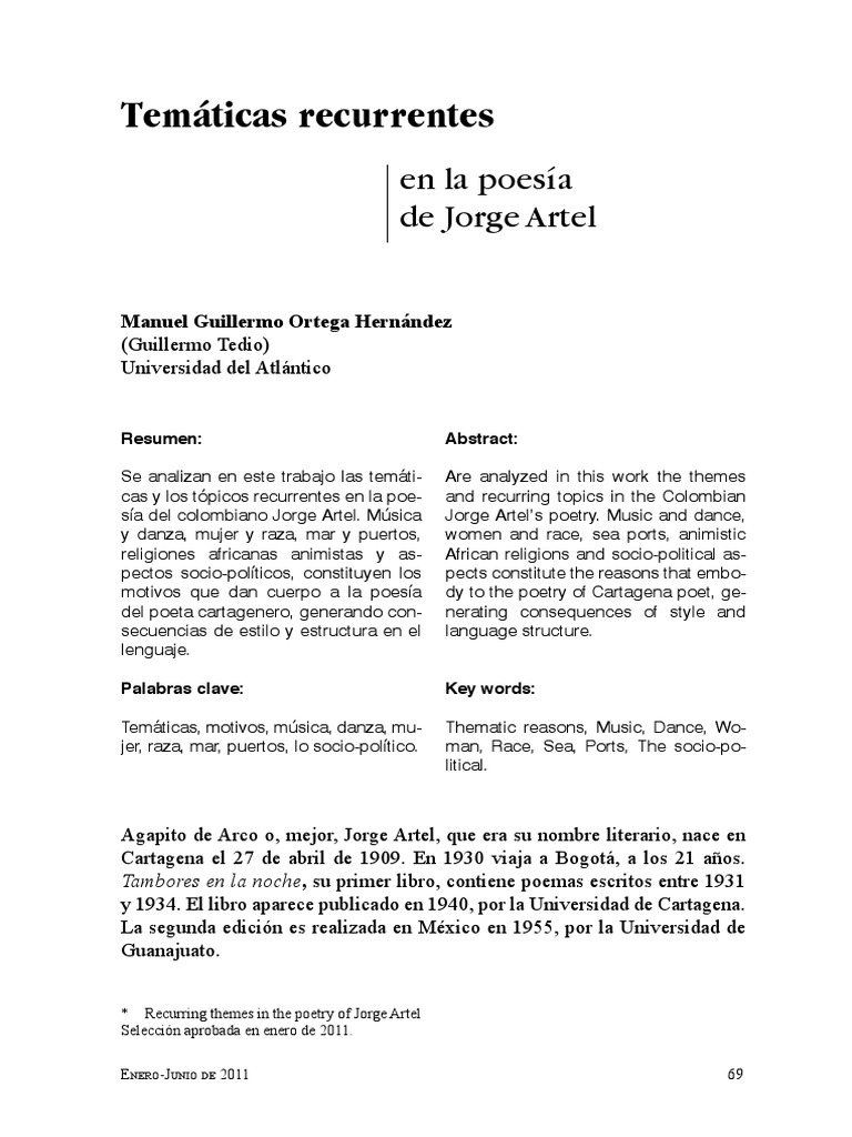 Sobre La Poesía de Jorge Artel | PDF | Poesía | Ritmo