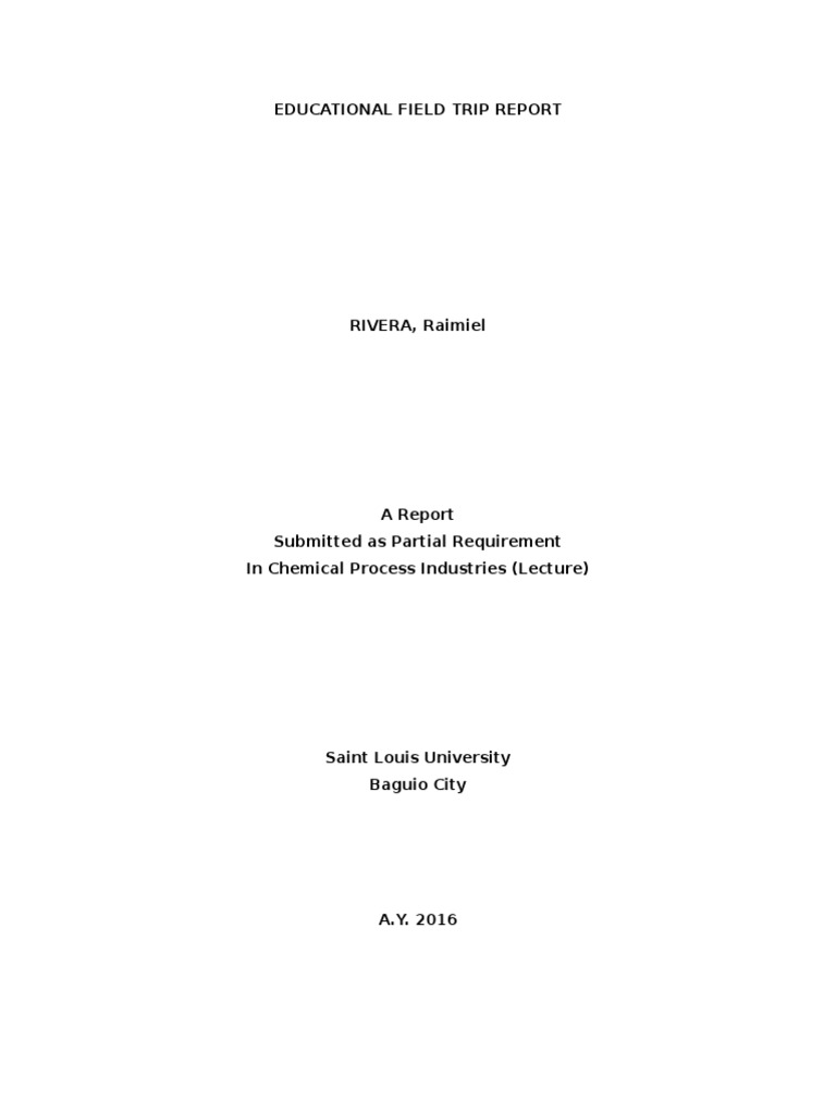 Educational Field Trip Report | PDF