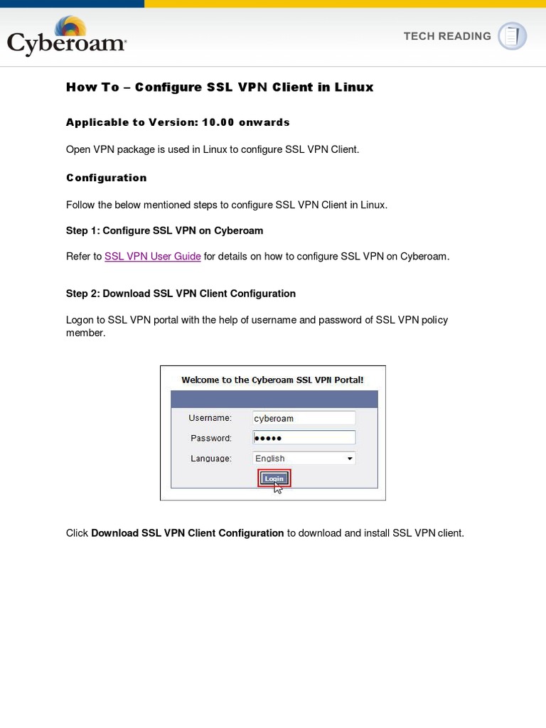 How To Configure SSL VPN Client in Linux | PDF