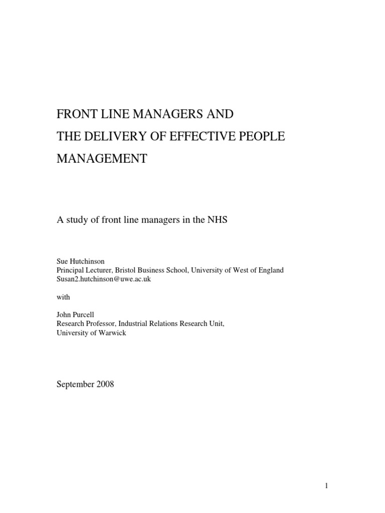 Front Line Managers | PDF | Human Resource Management | Case Study
