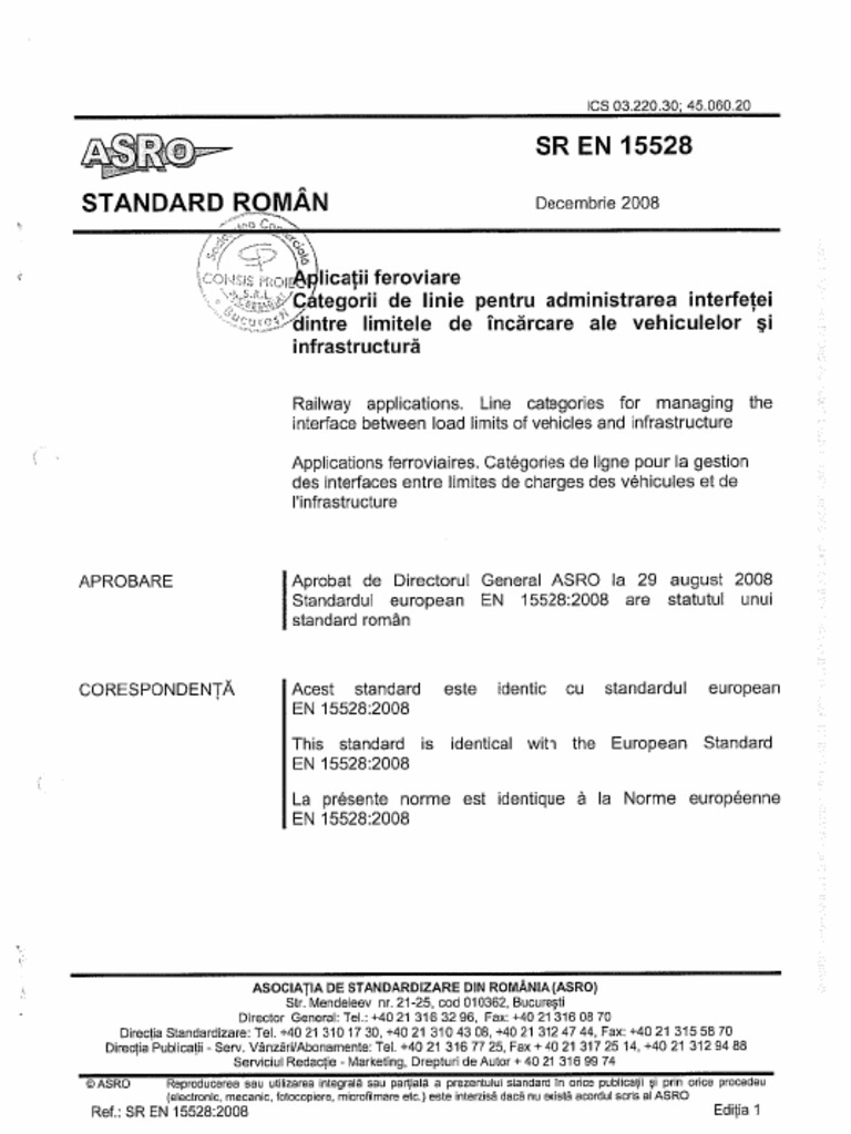SR en 15528 - 08 - Aplicatii Feroviare PDF | PDF
