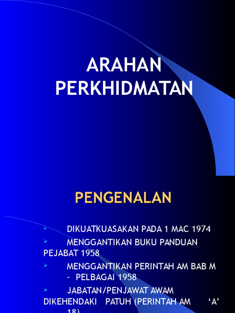 Arahan Perkhidmatan 2baru | PDF