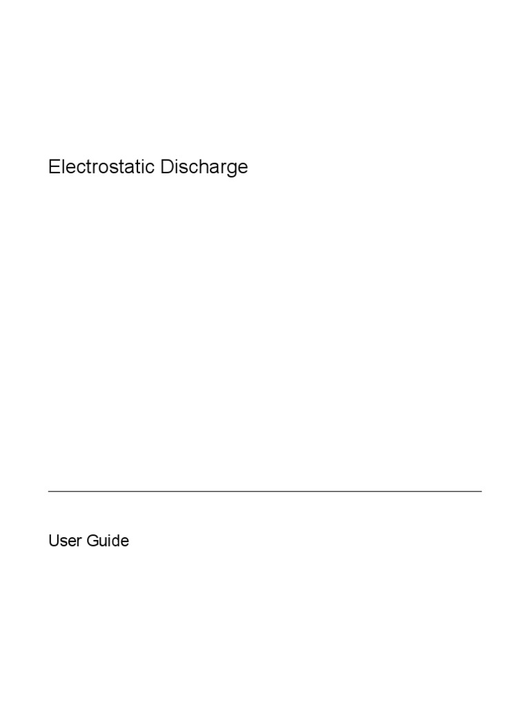 Electrostatic Discharge: User Guide | PDF | Electrostatic Discharge | Electrostatics