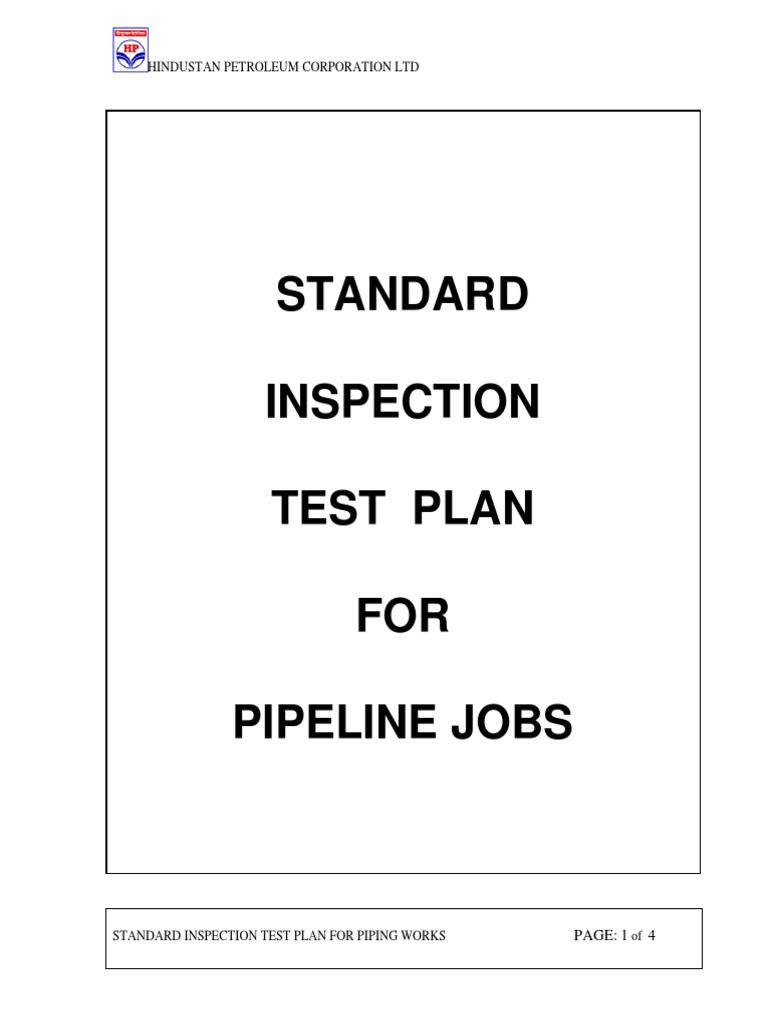G. Std. ITP For Pipeline Job PDF | PDF | Welding | Construction