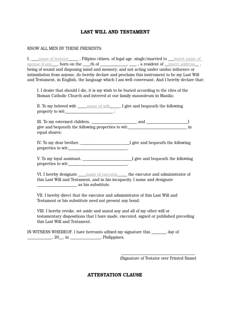Last Will And Testament Notary Public Will And Testament