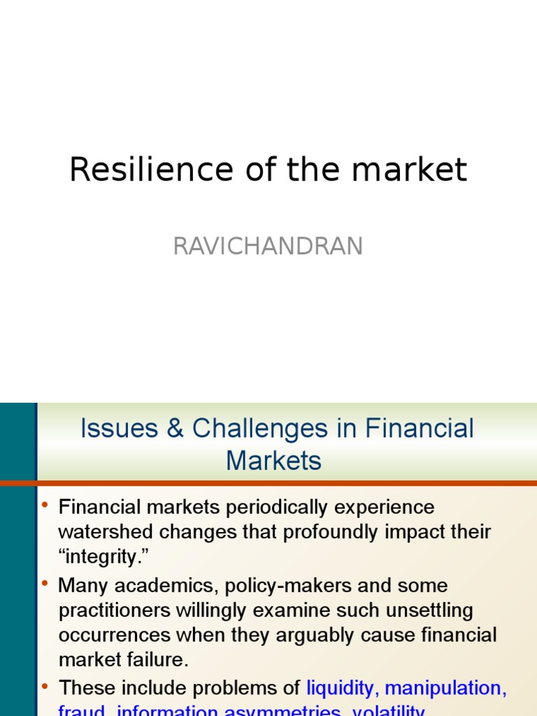 Resilience of The Market: Ravichandran | PDF | Climate Resilience ...