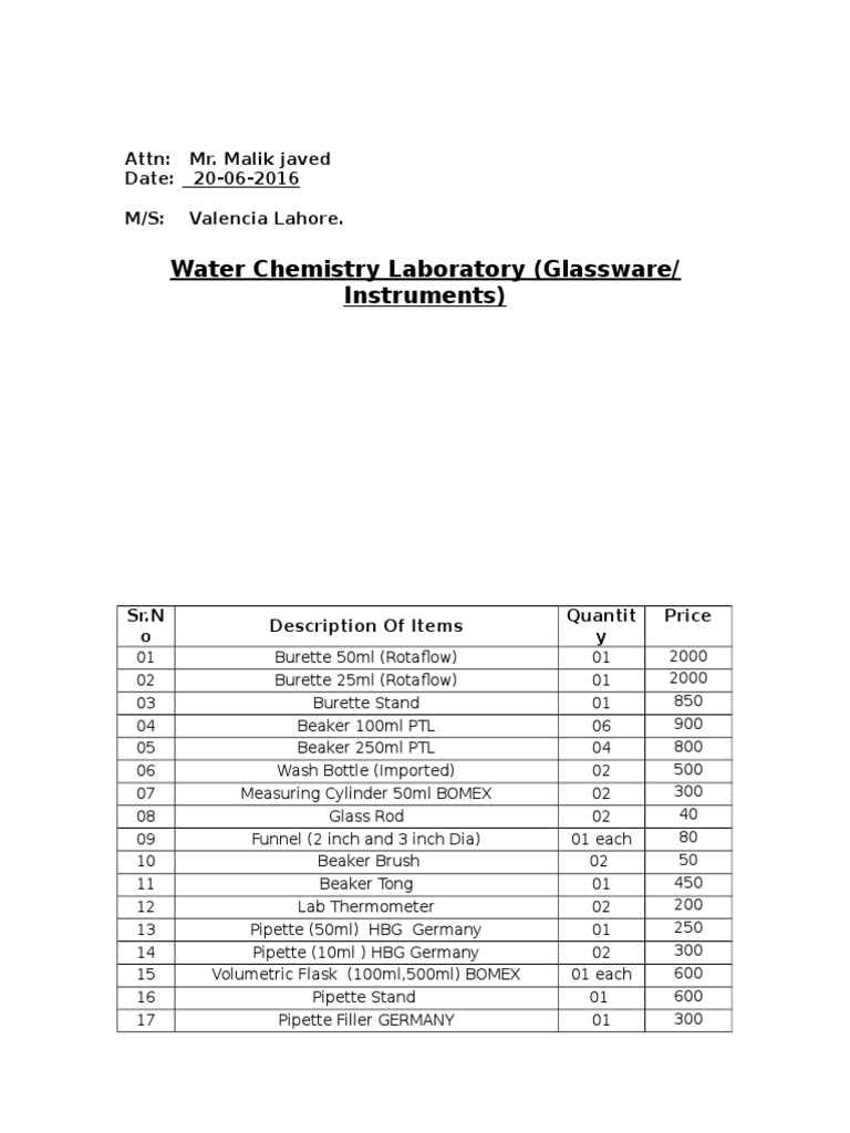 Quotation For Lab | PDF