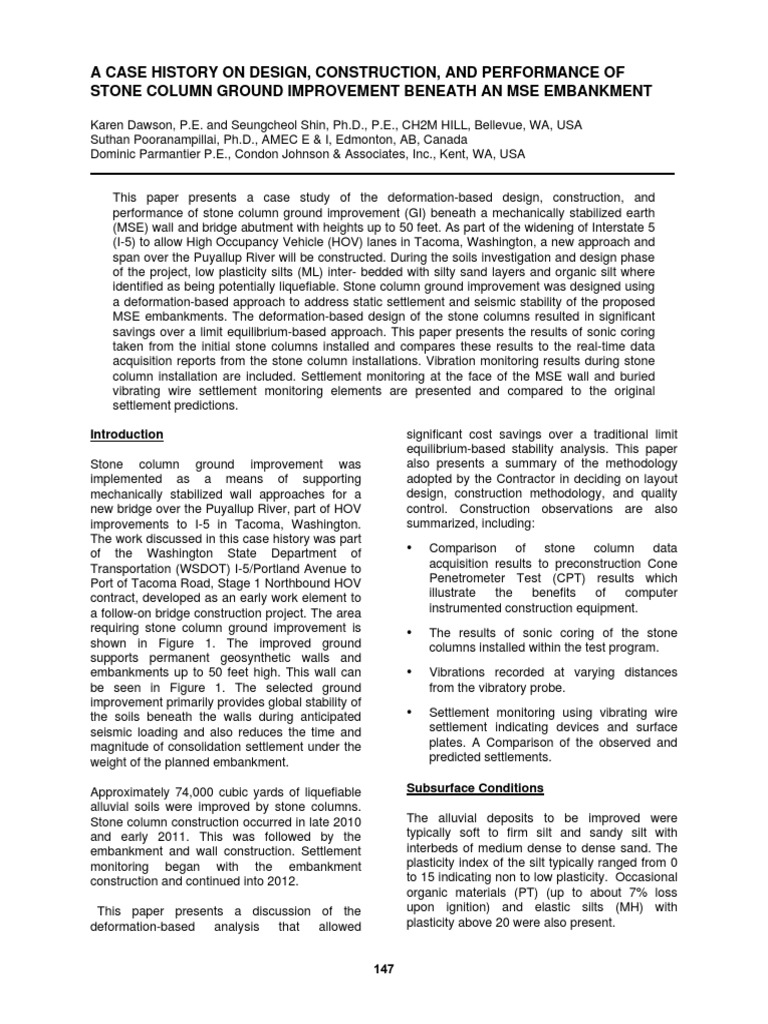 Enhancing MSE Embankments with Stone Columns | PDF | Geotechnical ...